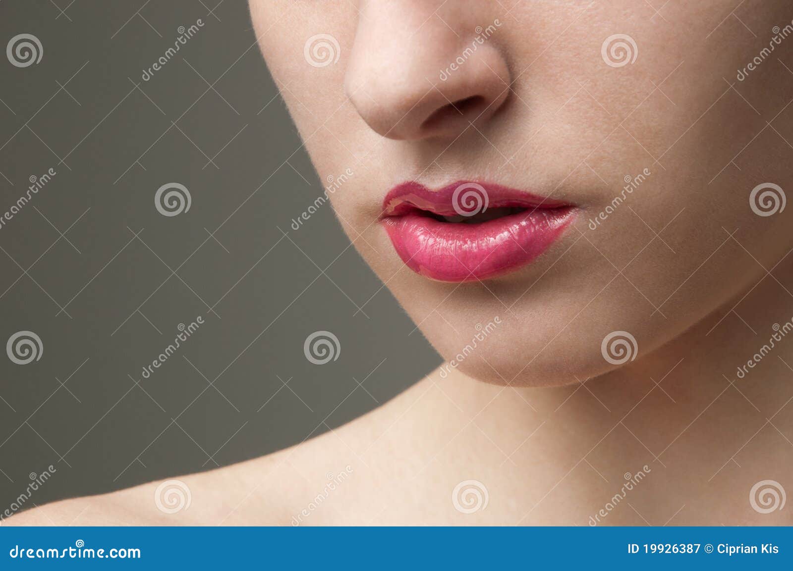 Girl with pink lips stock image. Image of face, style - 19926387