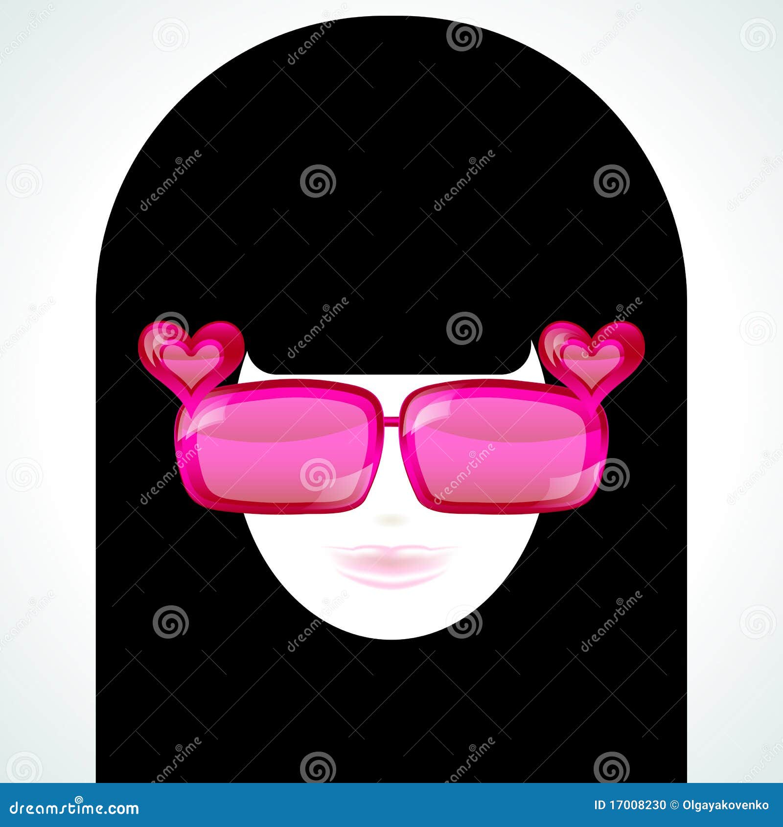 Girl in pink sunglasses stock vector. Illustration of creative - 17008230