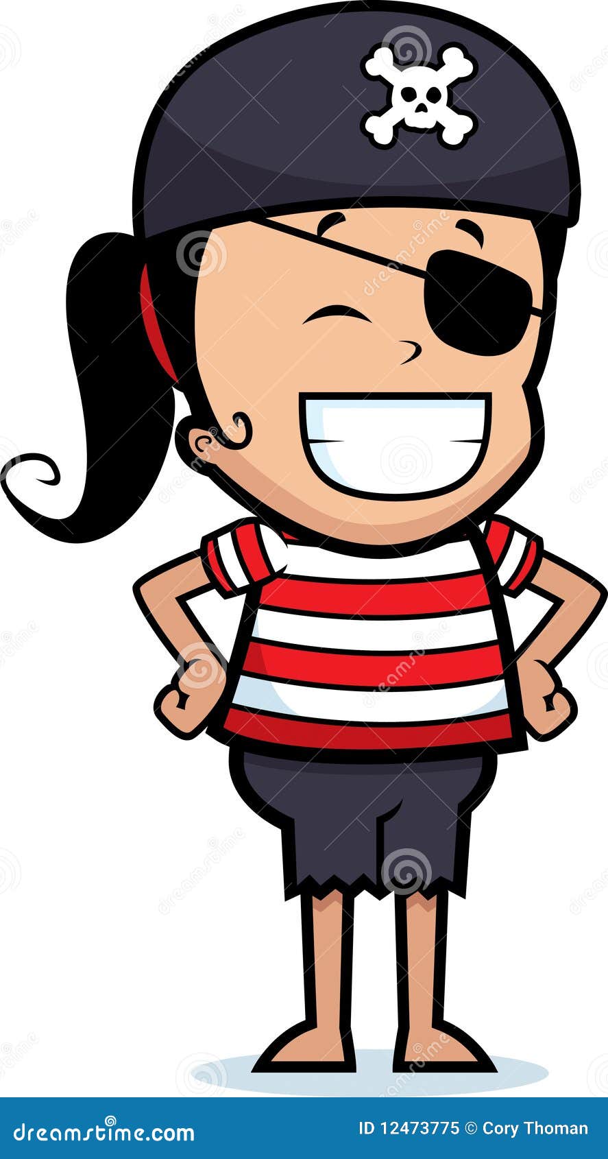 Girl Pirate Smiling stock vector. Illustration of child - 12473775