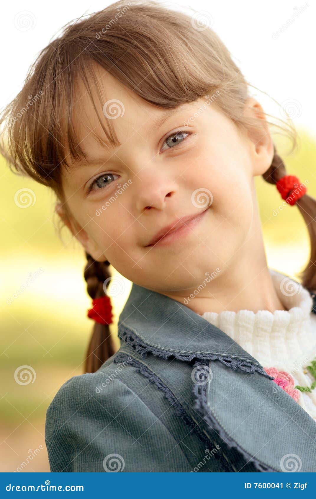 Girl with plaits stock image. Image of females, child - 7600041