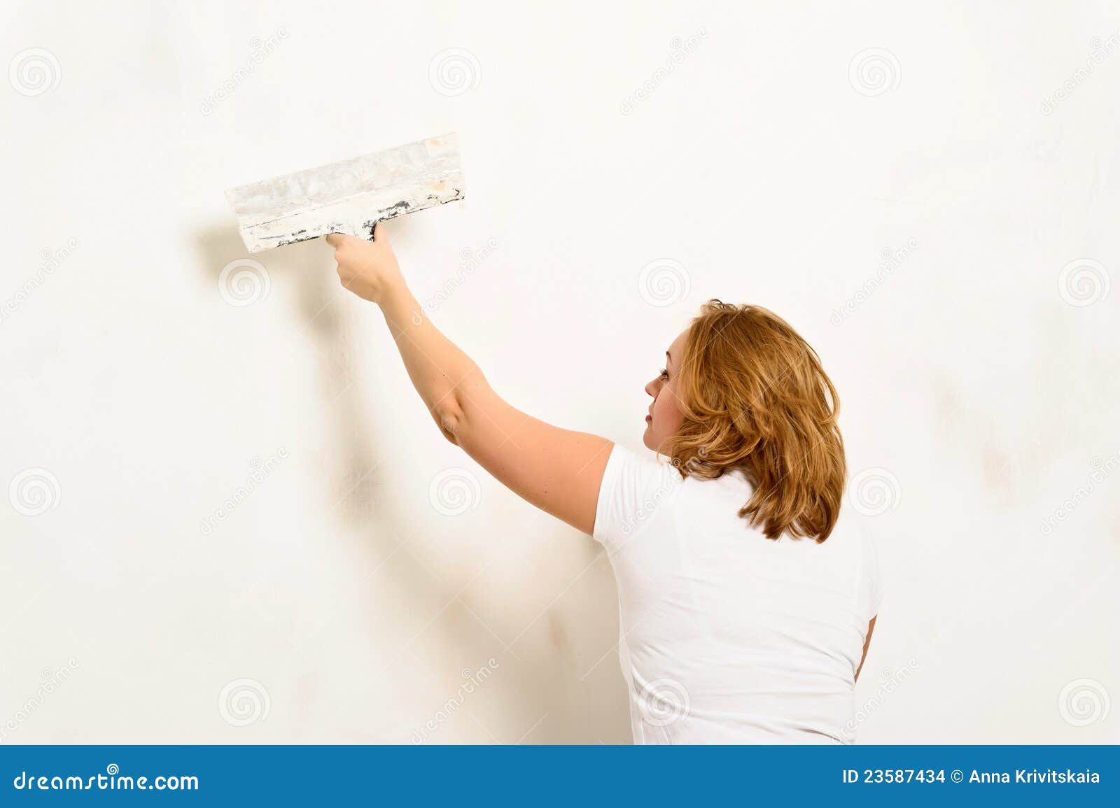 Girl plastering stock photo. Image of activity, material - 23587434