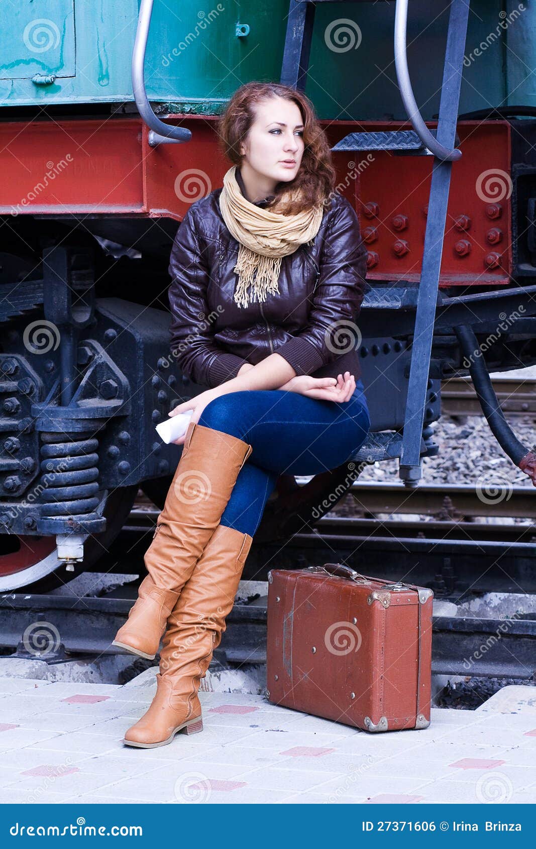 Girl on the platform stock photo. Image of boots, fashion - 27371606