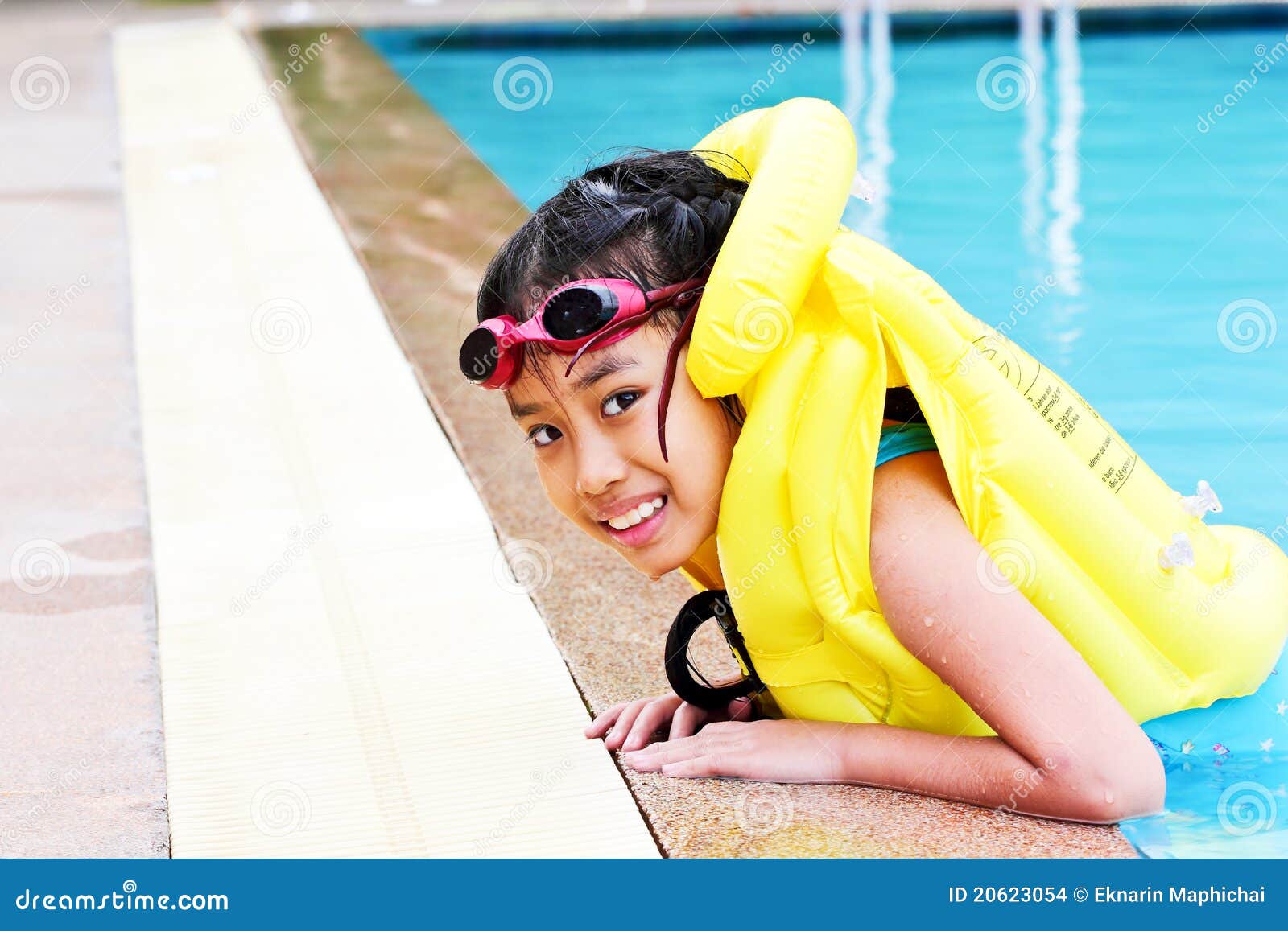 Girl Play at the Swimming Pool Stock Photo - Image of people, play ...