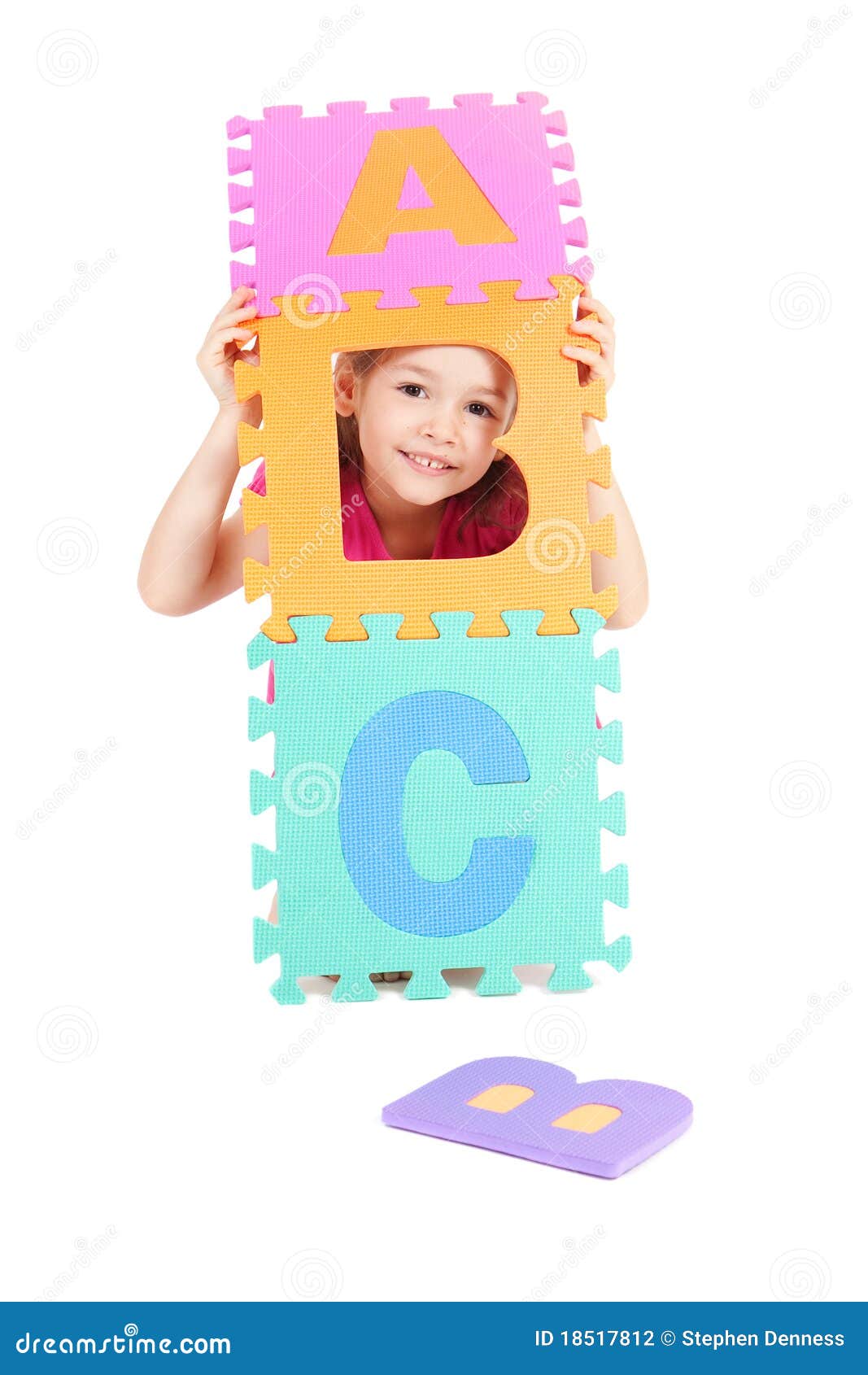 Girl Playing with Alphabet ABC Stock Photo - Image of entertainment ...