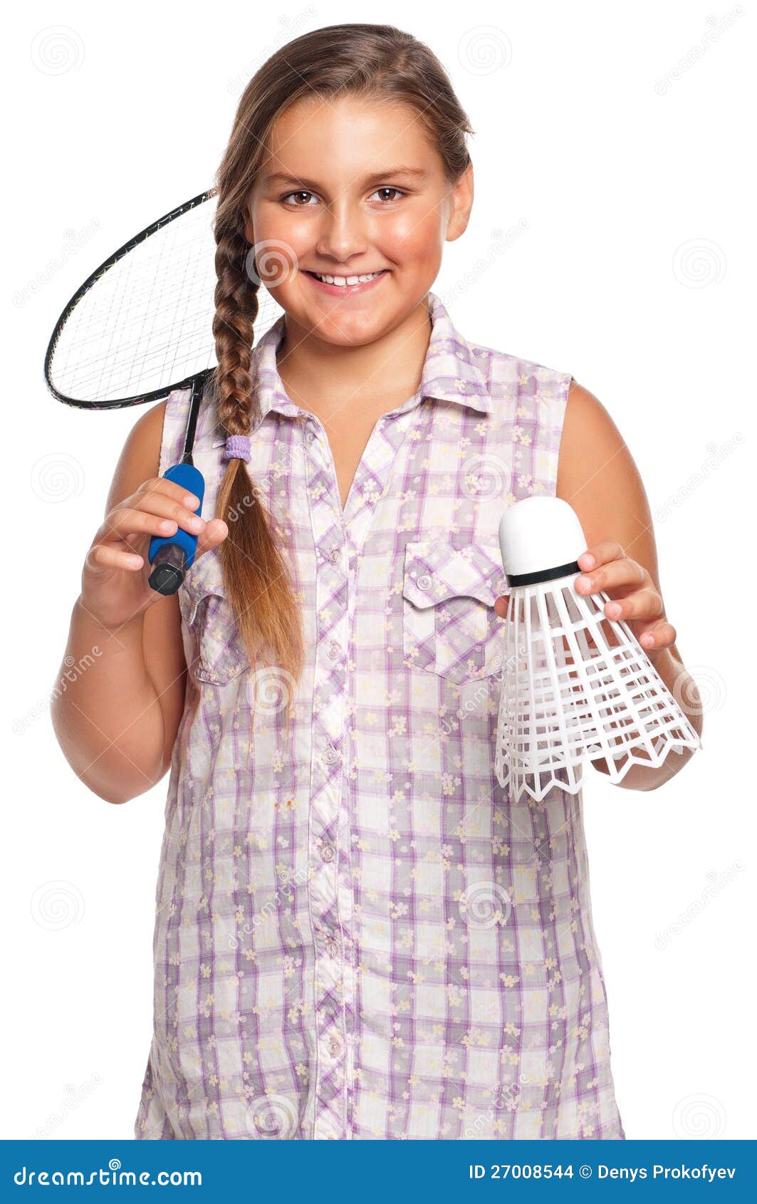 Girl playing badminton stock photo. Image of human, beautiful - 27008544