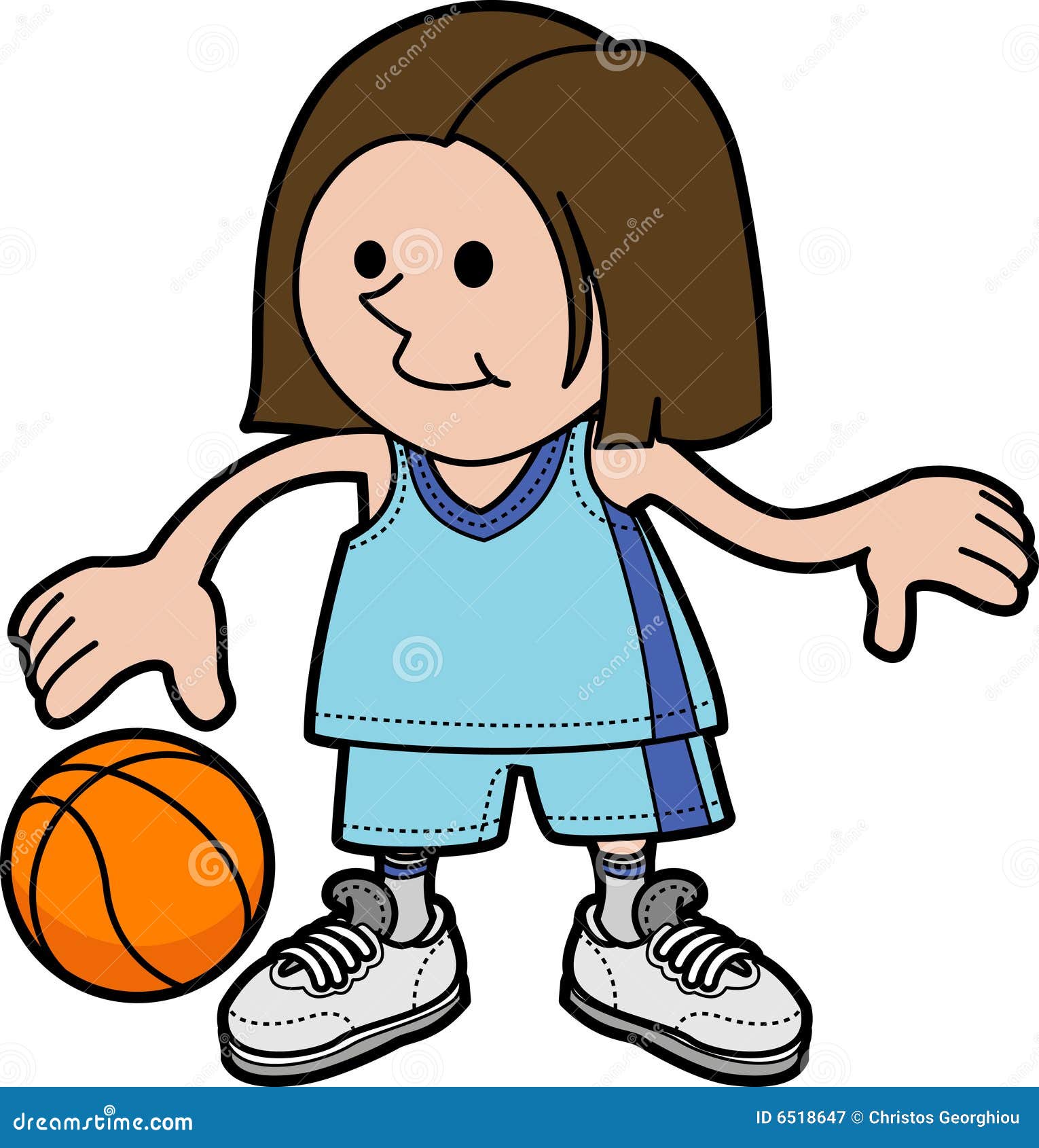 Girl playing basketball stock vector. Illustration of smiling - 6518647