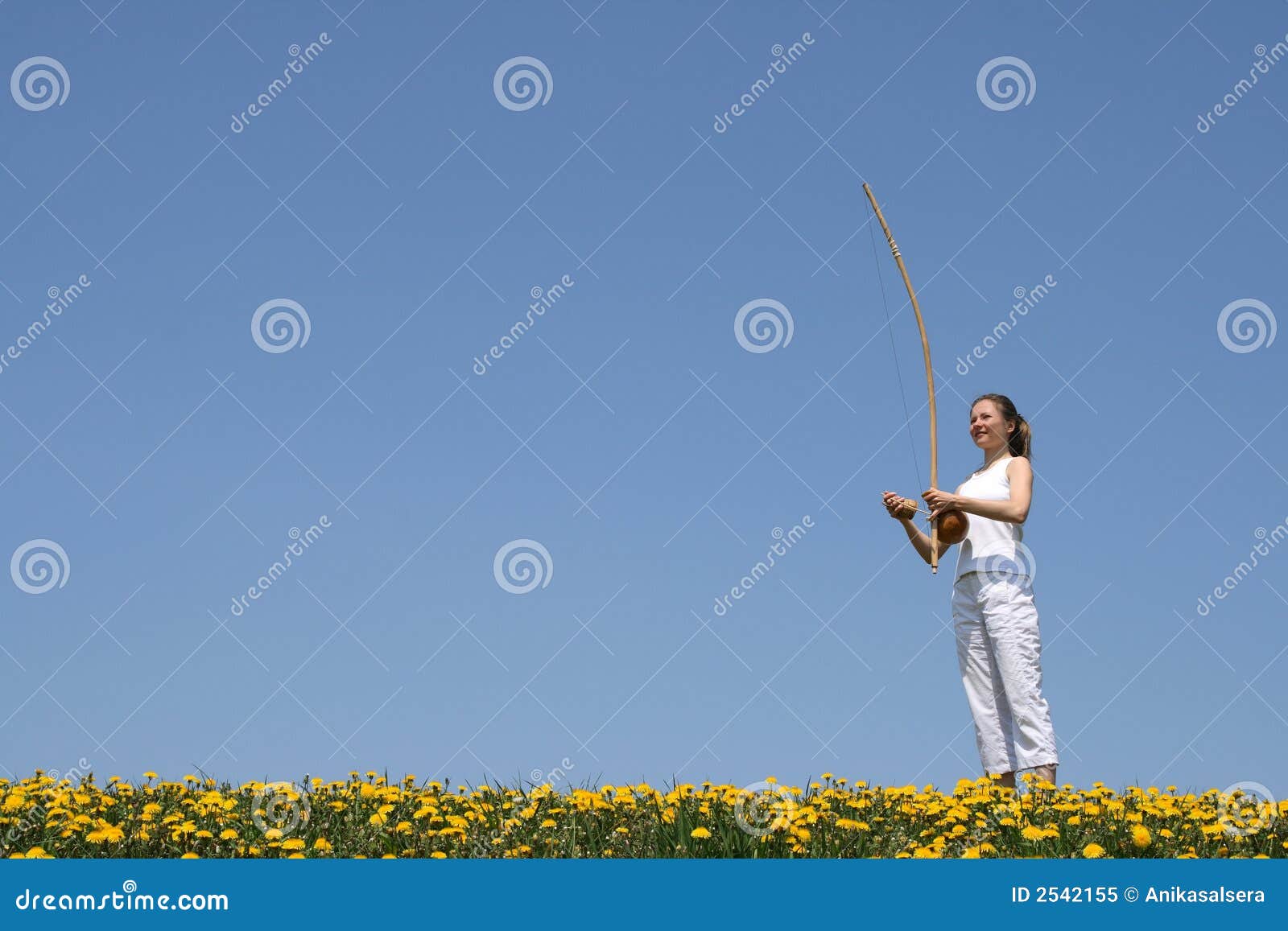 Girl playing berimbau stock image. Image of culture, play - 2542155