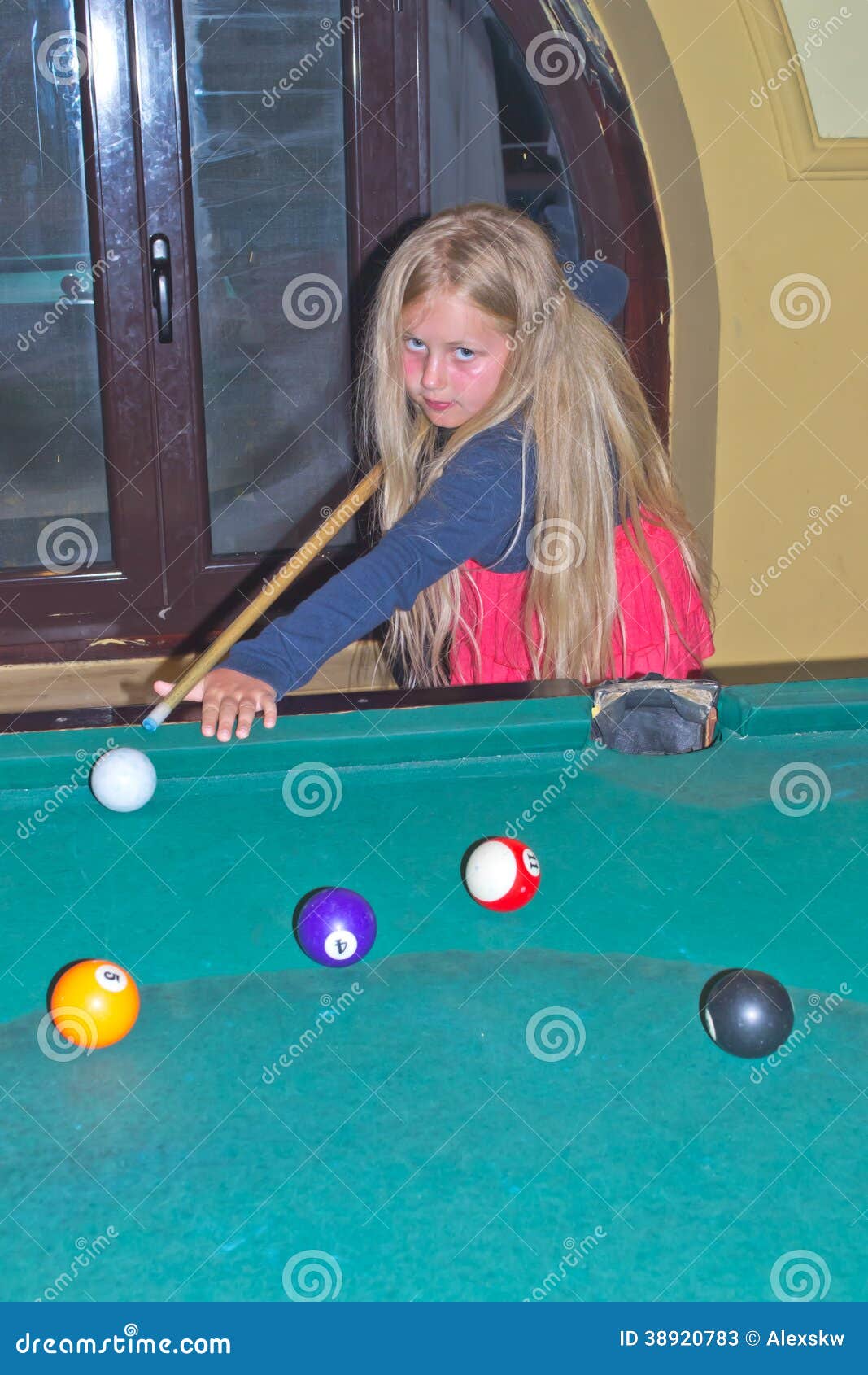 Girl playing billiards stock image. Image of gentle, baby - 38920783