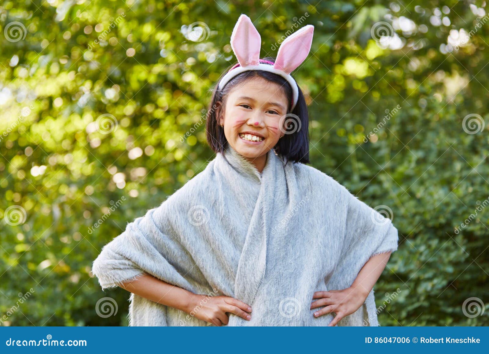 Girl Playing Bunny in School Play Stock Photo - Image of childhood ...