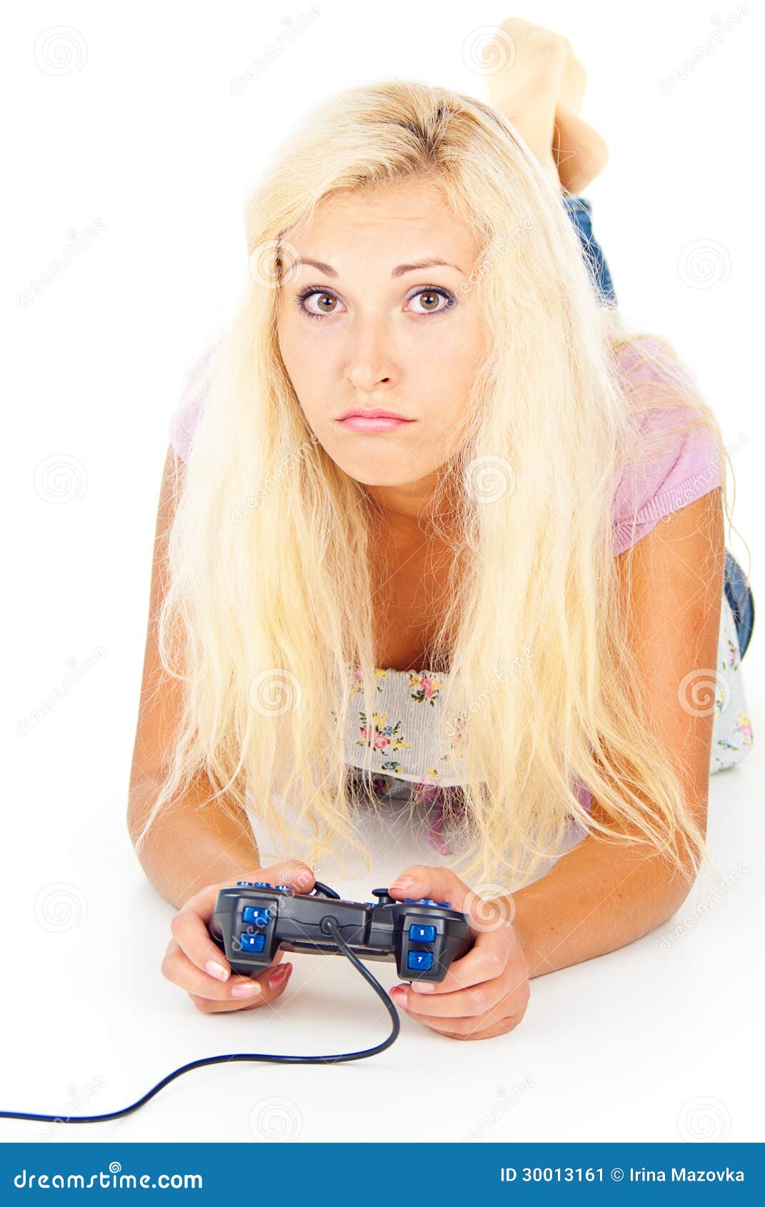 Girl Playing Computer Games Stock Image - Image of hobby, controller ...