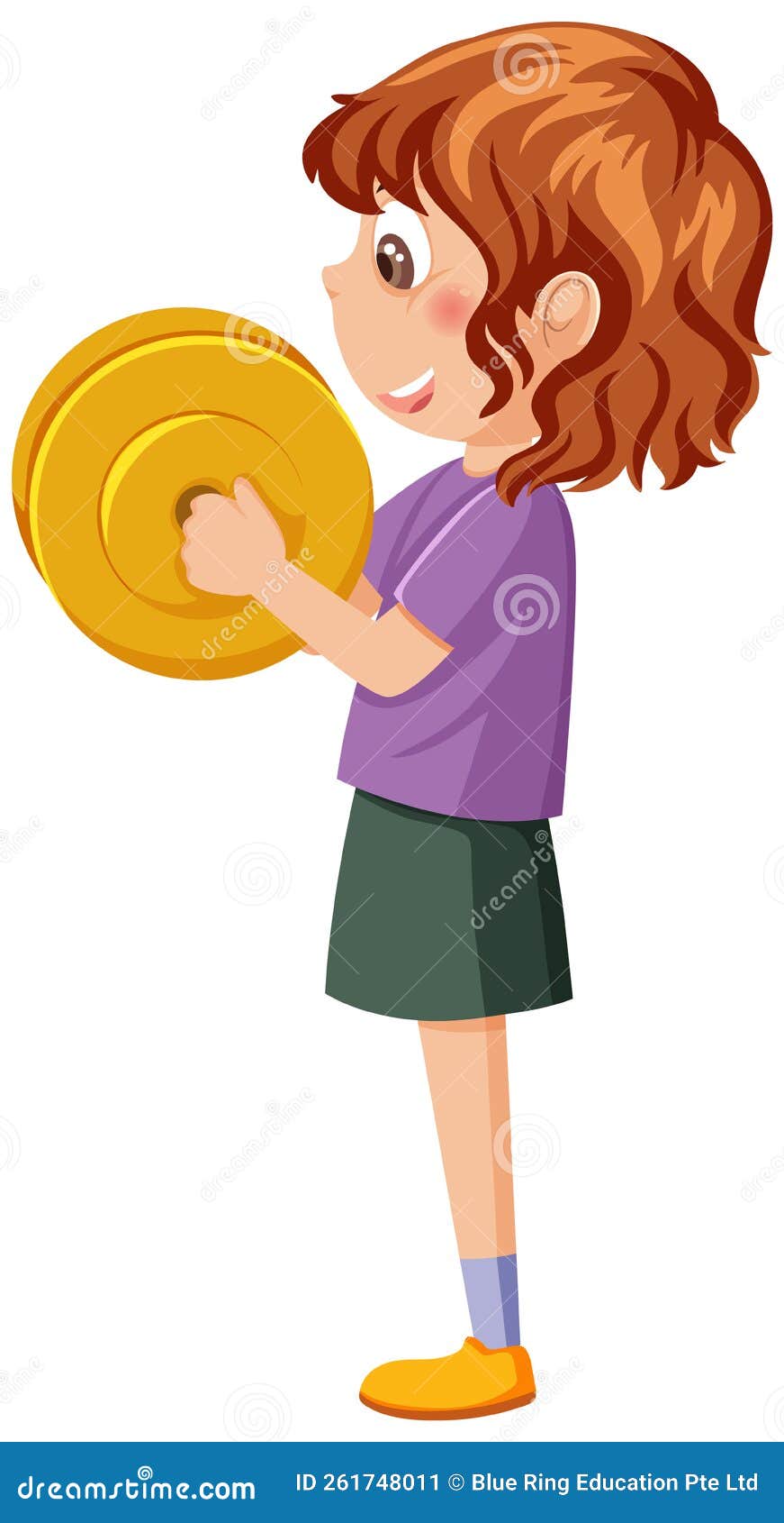 A Girl Playing Cymbal Cartoon Vector | CartoonDealer.com #261748011