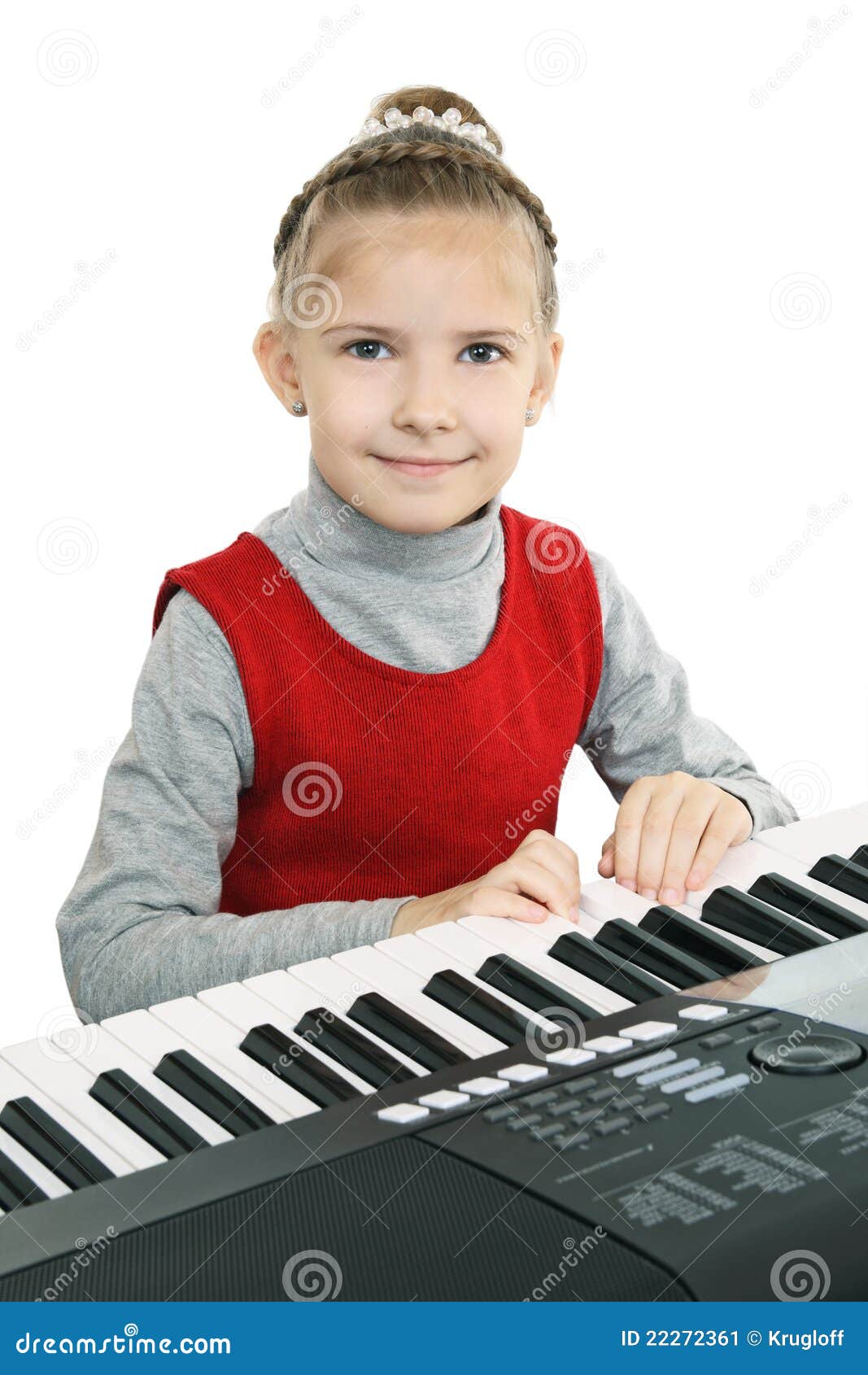 A Girl Playing on a Digital Keyboard Stock Image - Image of instrumant ...