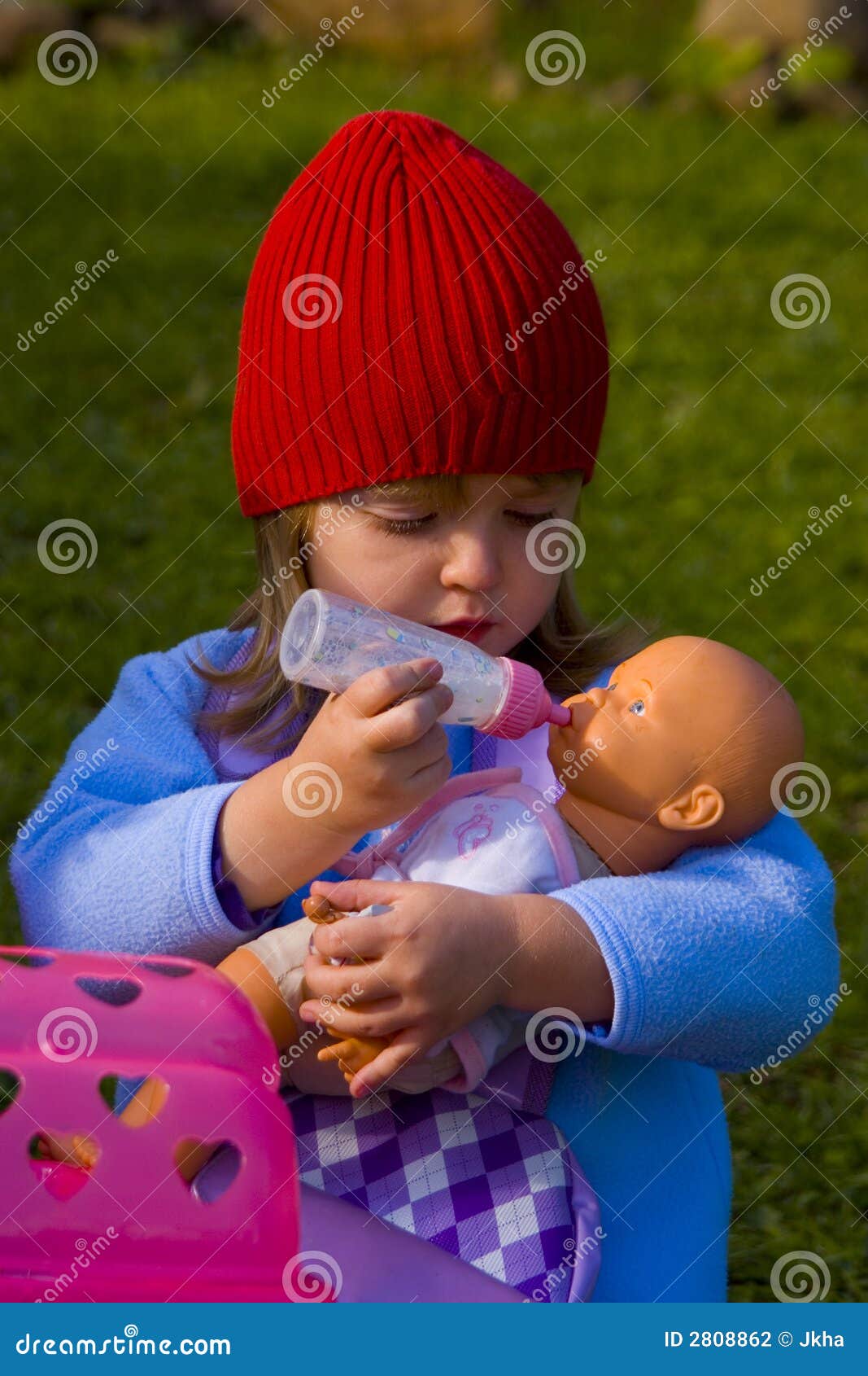 Girl playing with doll stock photo. Image of children - 2808862