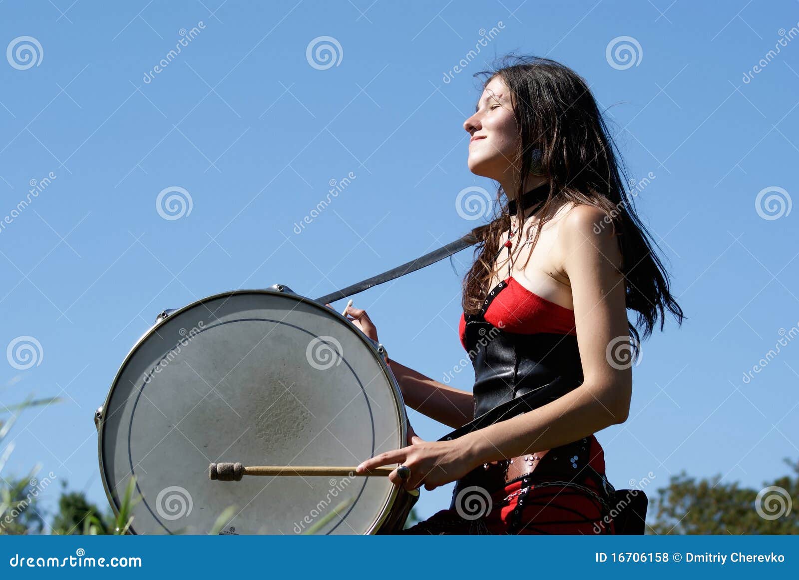 Girl playing the drums stock photo. Image of artist, musician - 16706158