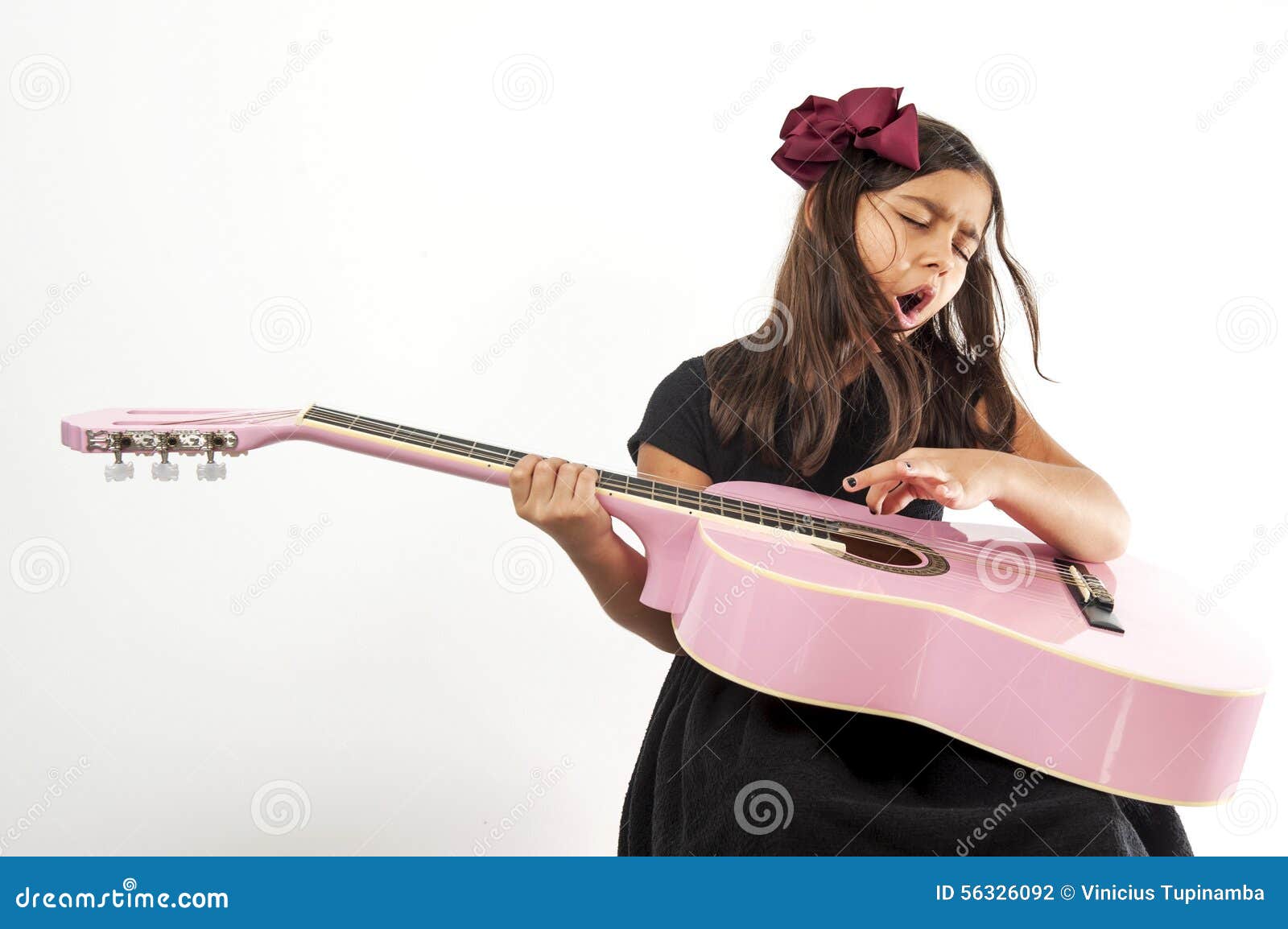 Girl Playing Guitar and Sing Stock Photo - Image of young, youth: 56326092