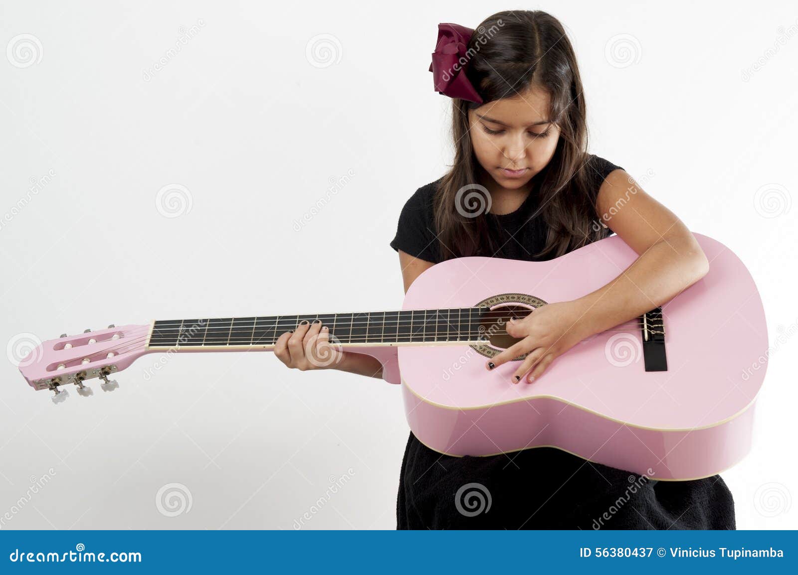 Girl Playing Guitar and Sing Stock Image - Image of young, face: 56380437