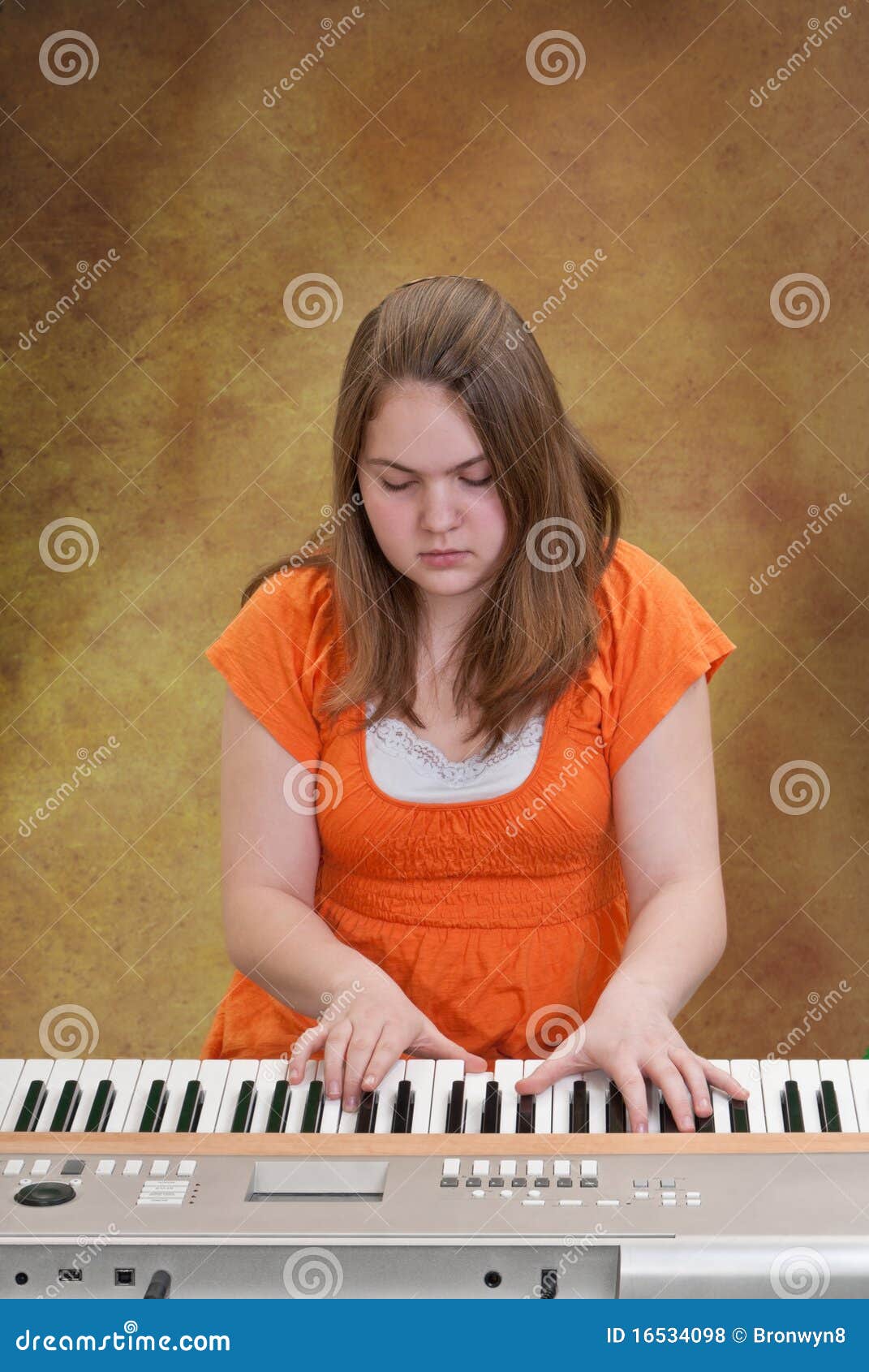 Girl Playing Keyboard stock photo. Image of musical, playing - 16534098