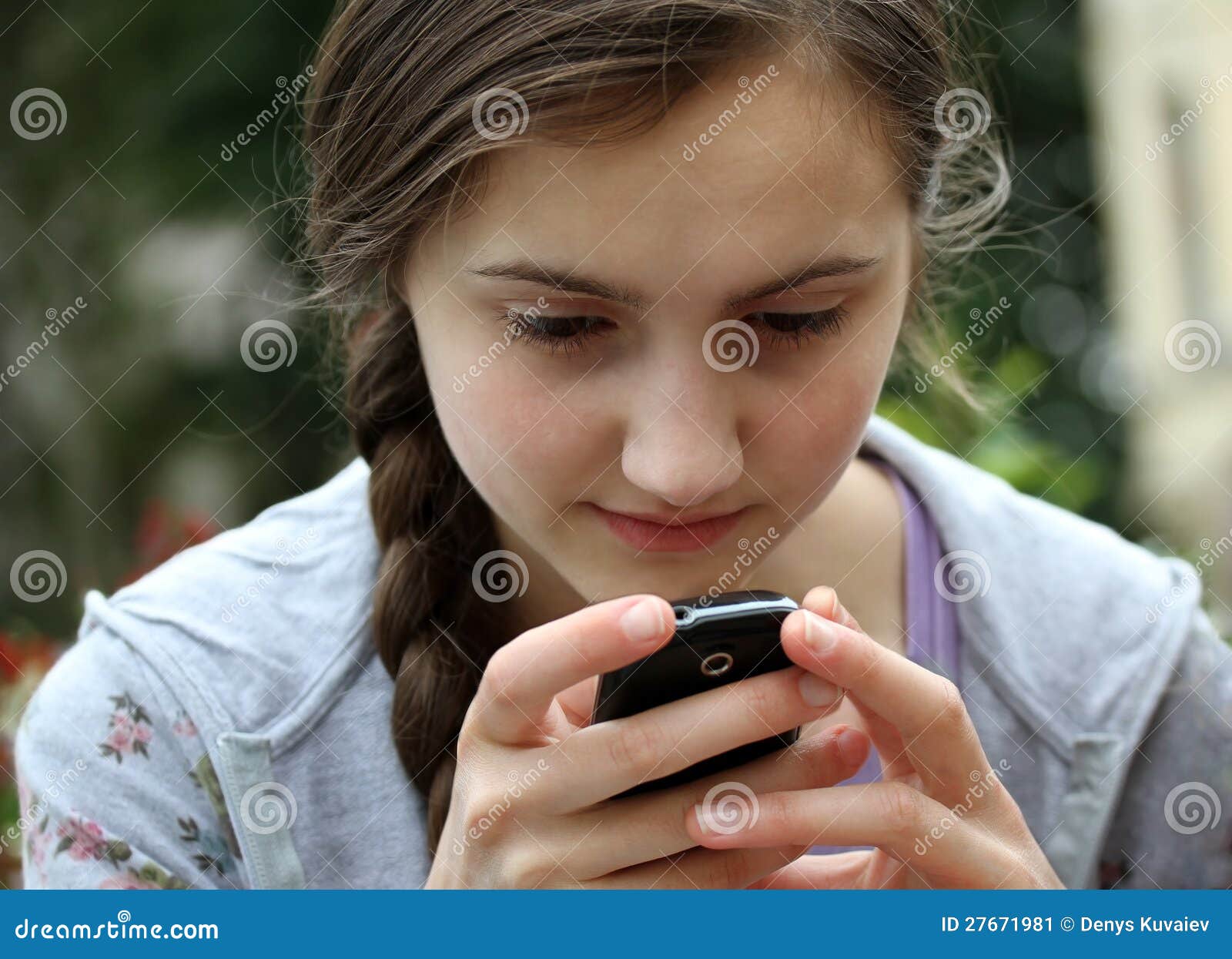 Girl playing on phone stock image. Image of adult, girl - 27671981