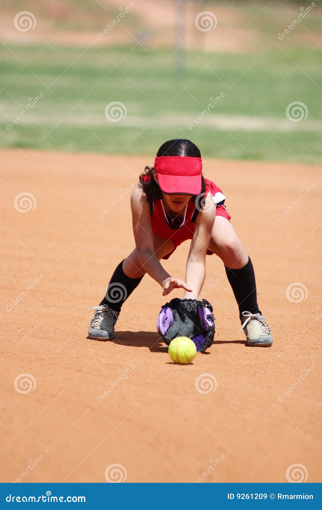 Girl Playing Softball stock image. Image of athlete, child - 9261209