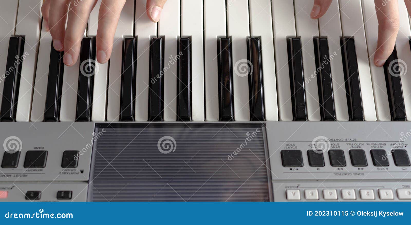 Girl Playing Synthesizer Top View Stock Image - Image of birthday ...