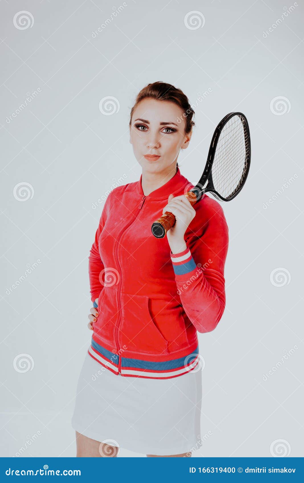 Girl Playing in the Tennis Racket Sports Stock Photo - Image of hobby ...