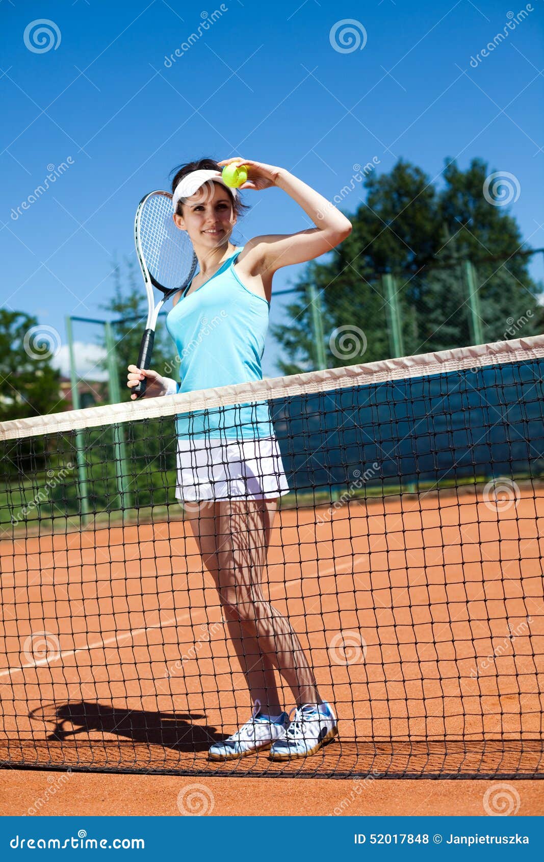 Girl Playing Tennis, Summertime Saturated Theme Stock Photo - Image of ...