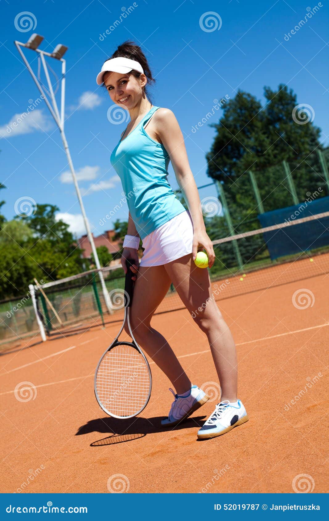 Girl Playing Tennis, Summertime Saturated Theme Stock Image - Image of ...