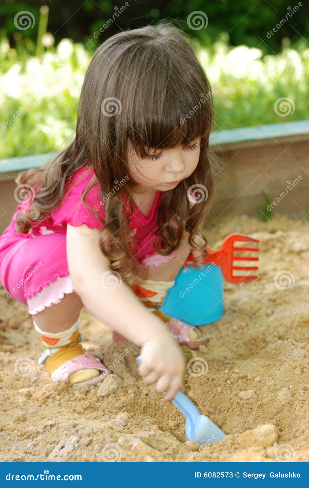 The Girl Playing To a Sandbox Stock Image - Image of cute, daughter ...