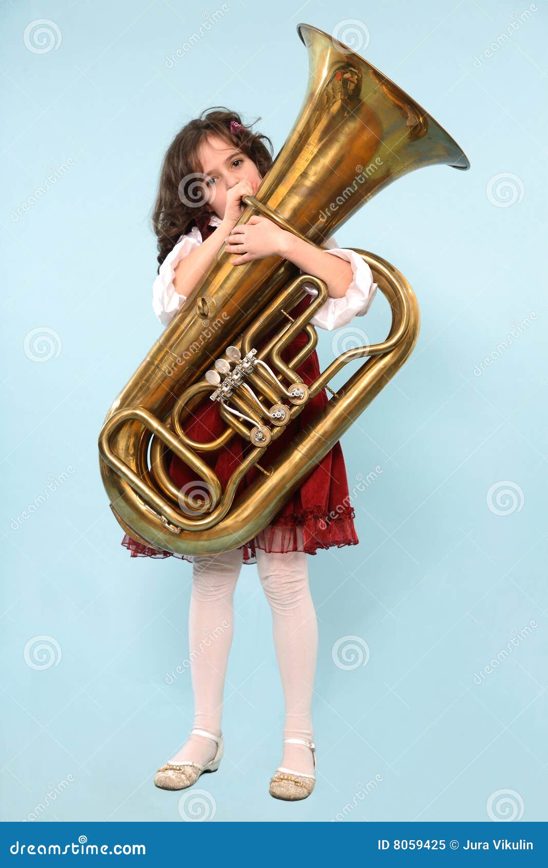 Girl playing Tuba stock image. Image of tuba, performer - 8059425