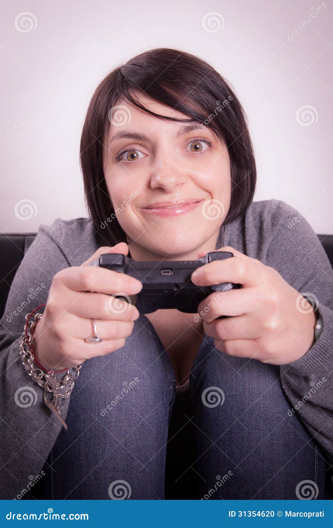 Girl playing video games stock photo. Image of playing - 31354620
