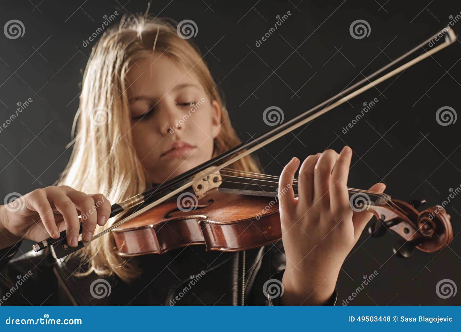 Girl Playing Violin stock photo. Image of concentration - 49503448