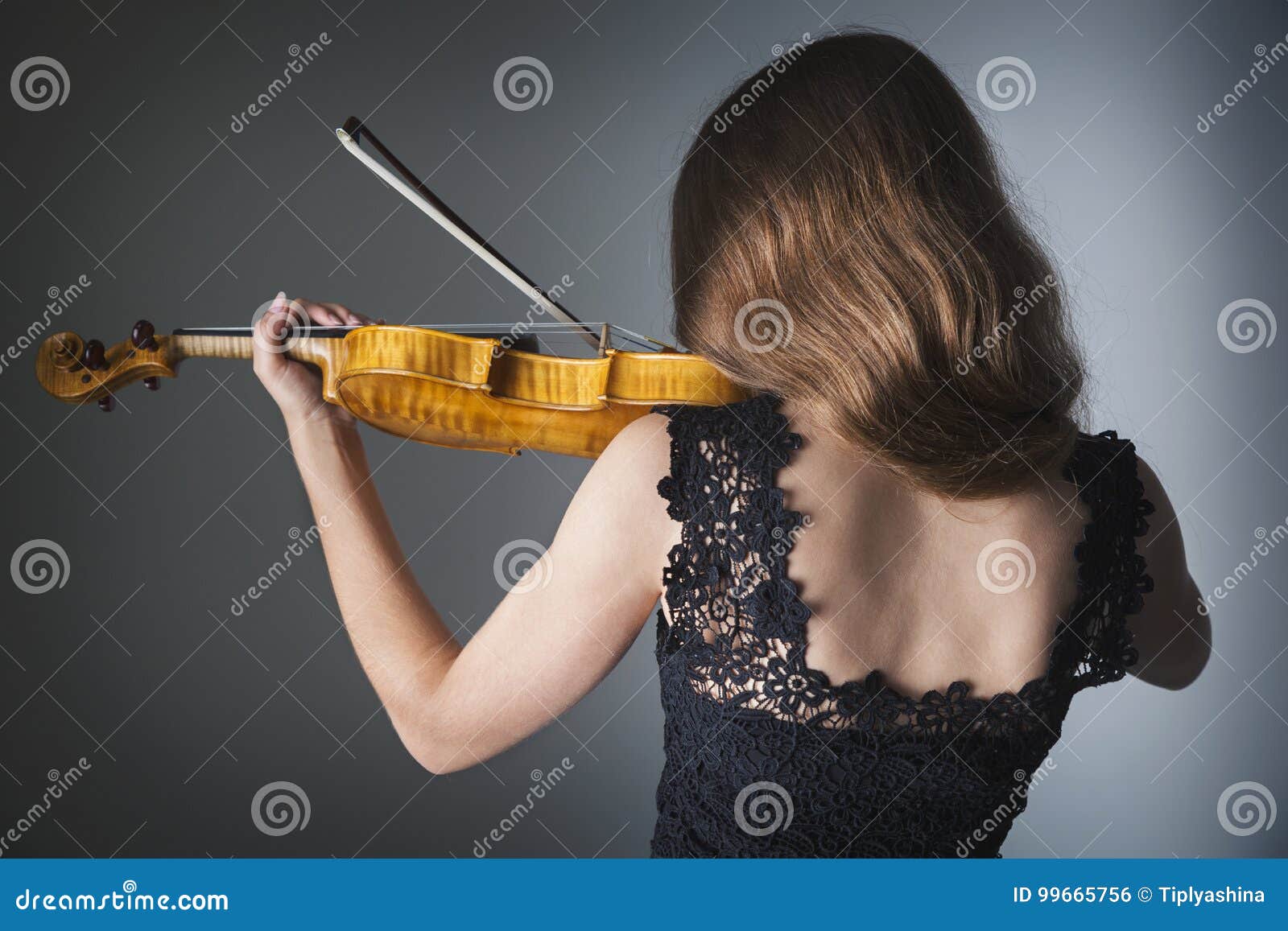Portrait of a Girl Playing the Violin Stock Photo - Image of acoustic ...