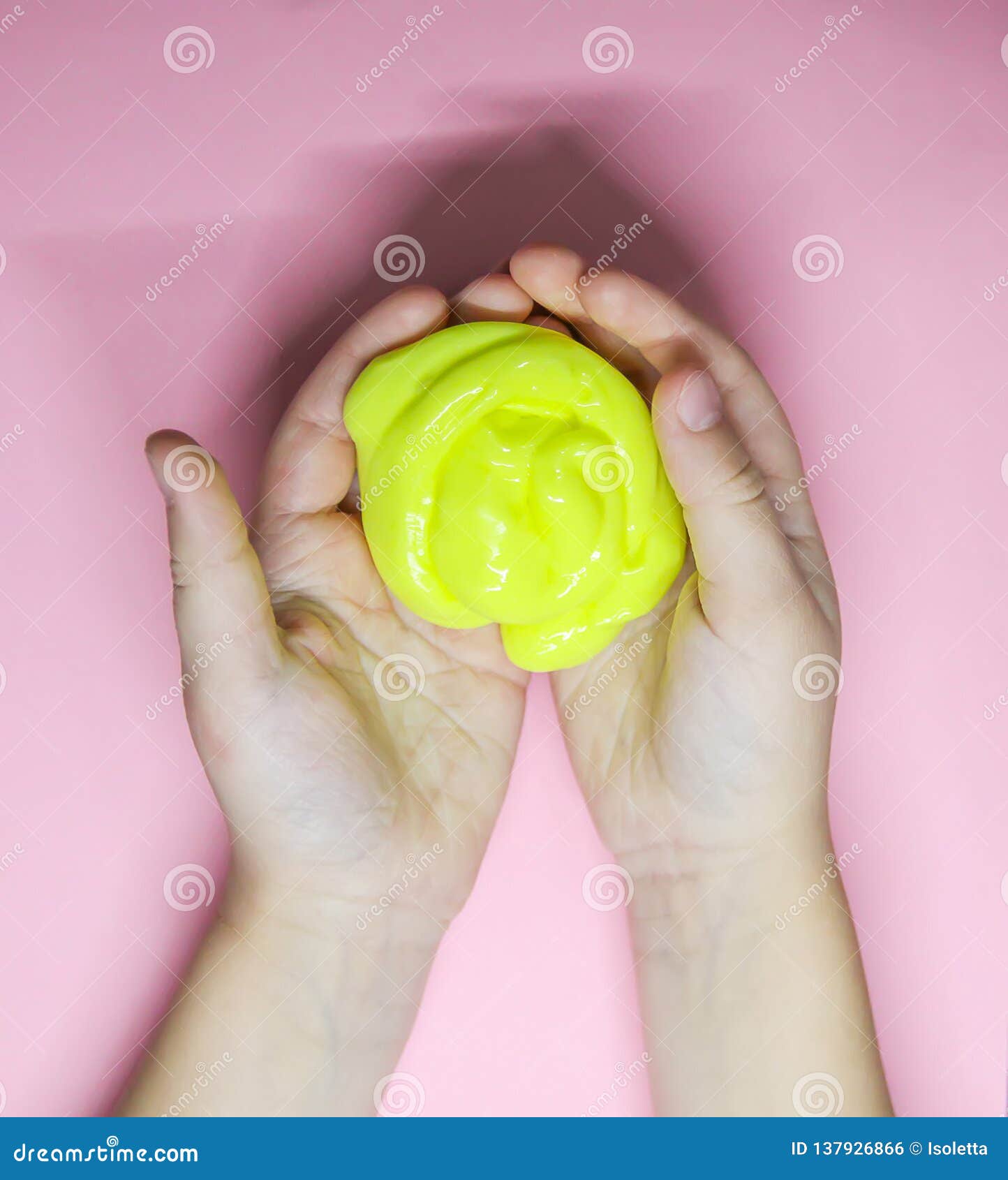 Girl Playing with Slime in Her Hands Stock Photo - Image of child ...