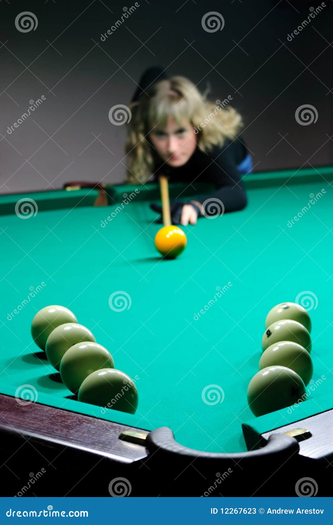 The girl plays billiards stock image. Image of club, green - 12267623 The girl plays billiards stock image. Image of club, green - 12267623