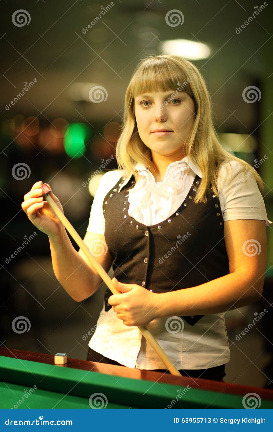 Girl plays billiards stock image. Image of evening, happy - 63955713 Girl plays billiards stock image. Image of evening, happy - 63955713