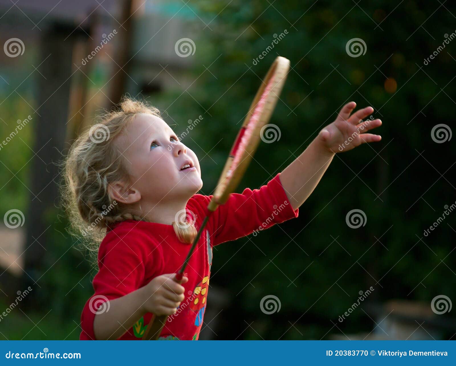 Girl Plays with a Racket in Badminton Stock Photo - Image of leisure ...
