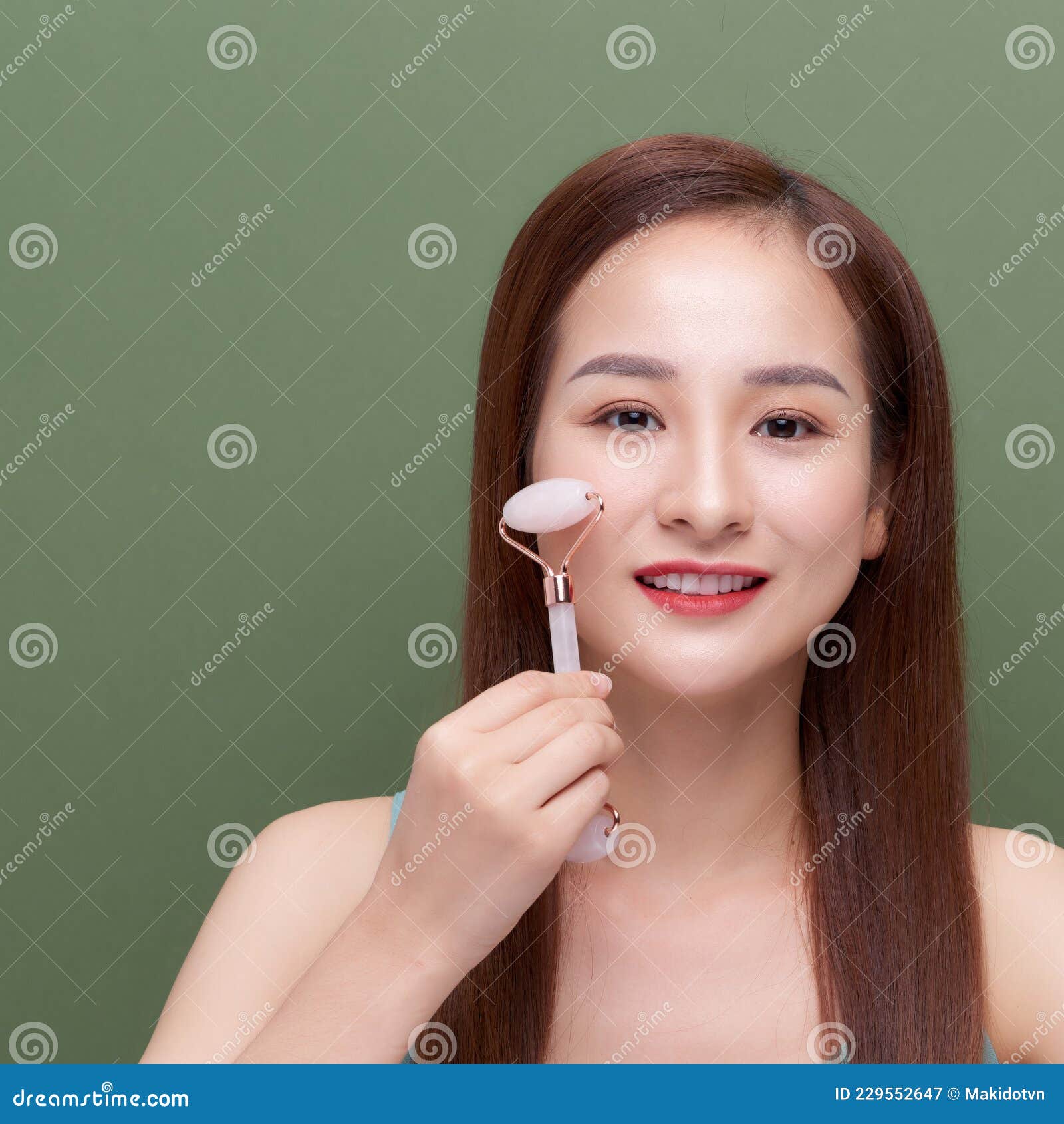 Girl Pleasure from Using Lifting Tool on Her Face Stock Image - Image ...
