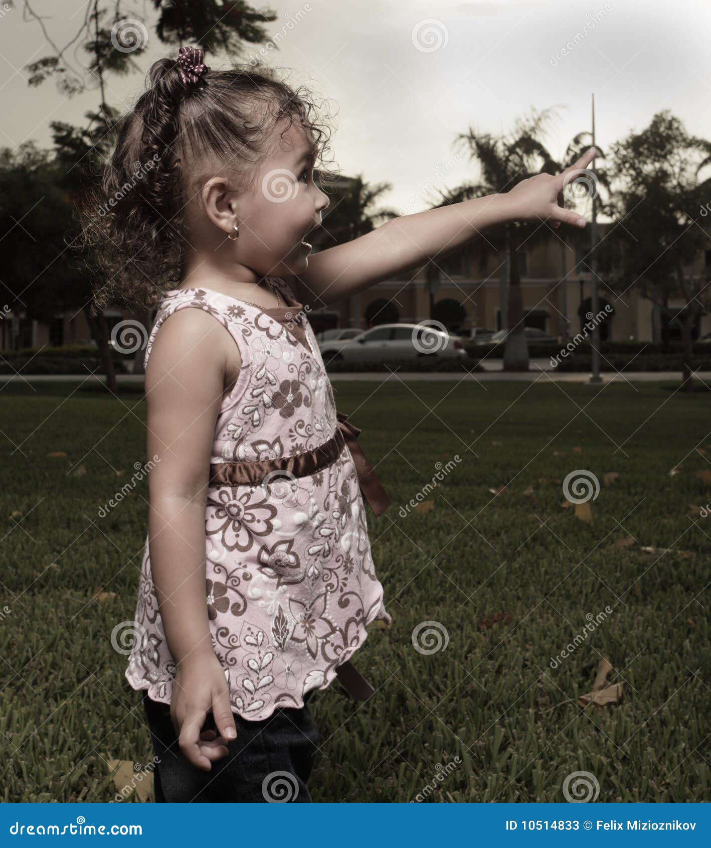 Girl pointing stock image. Image of away, child, outside - 10514833
