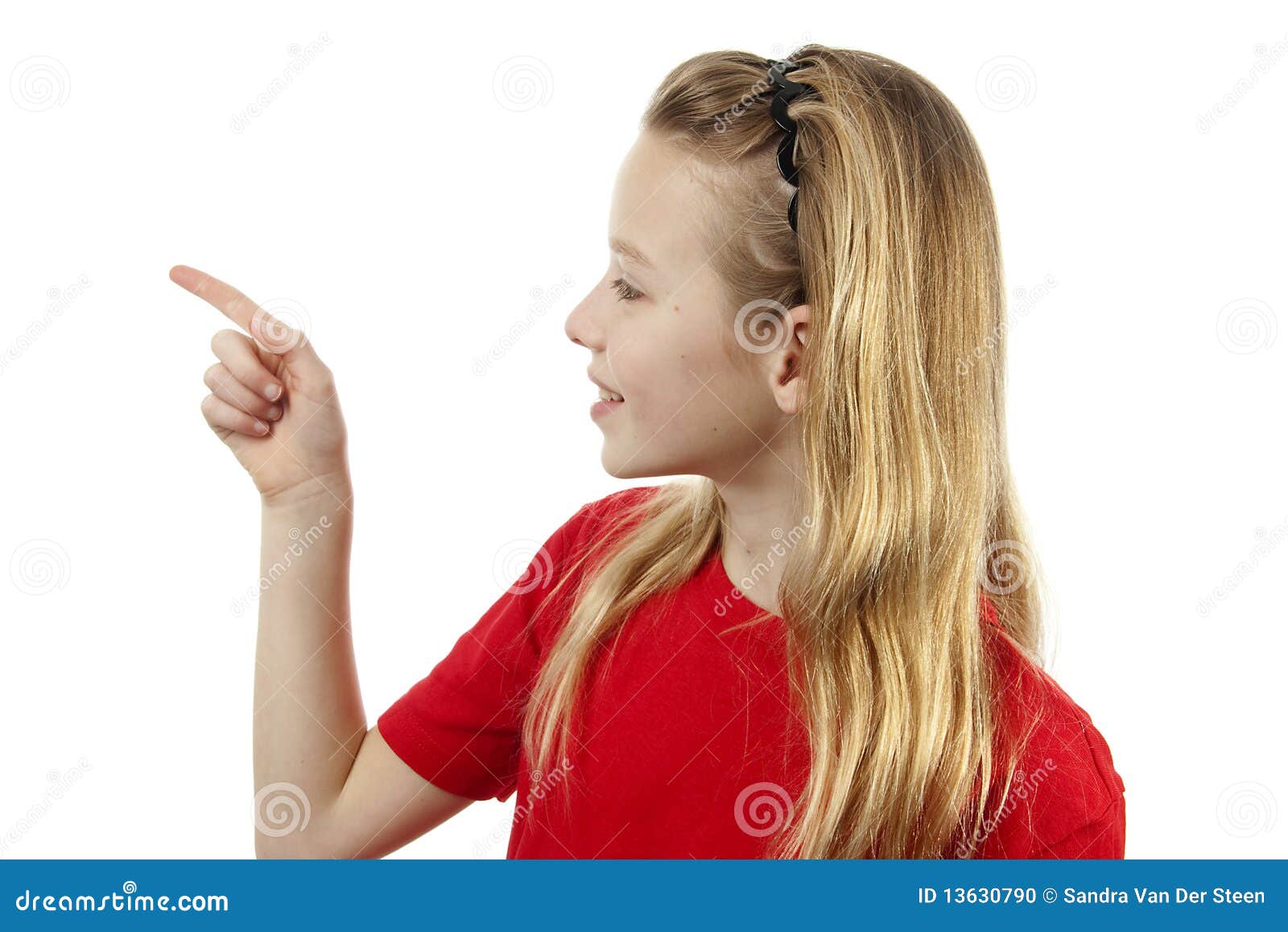 Girl is pointing stock photo. Image of indicate, girl - 13630790
