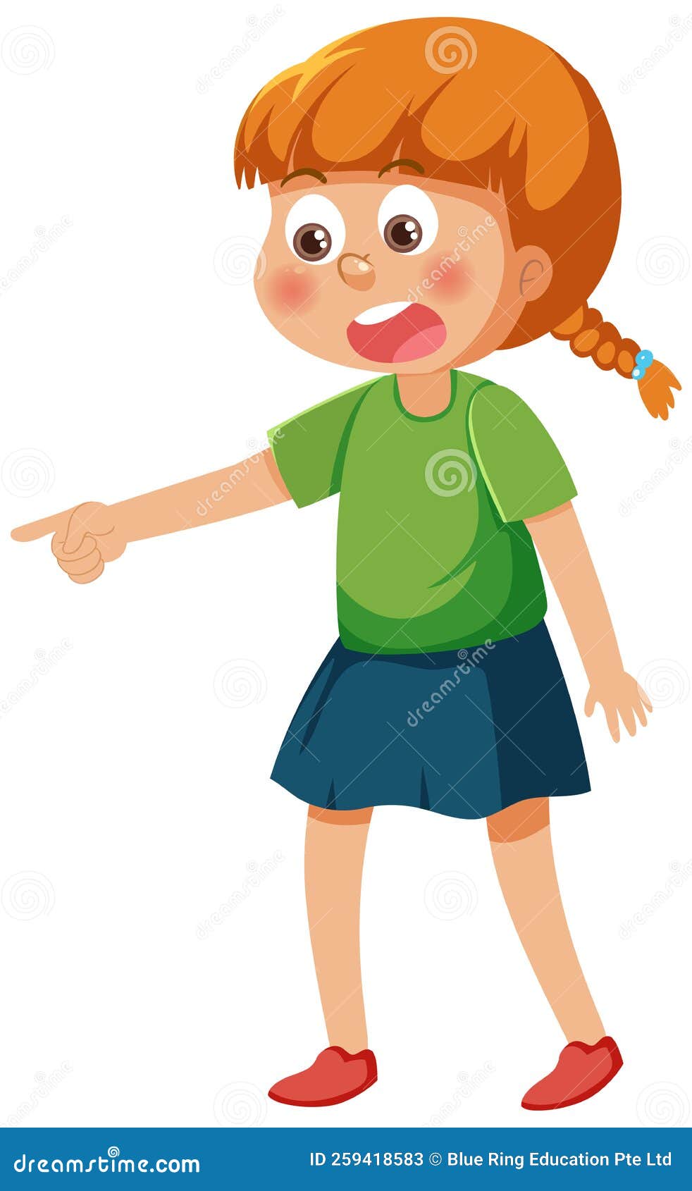 A Girl Pointing with Bullying Expression Stock Vector - Illustration of ...
