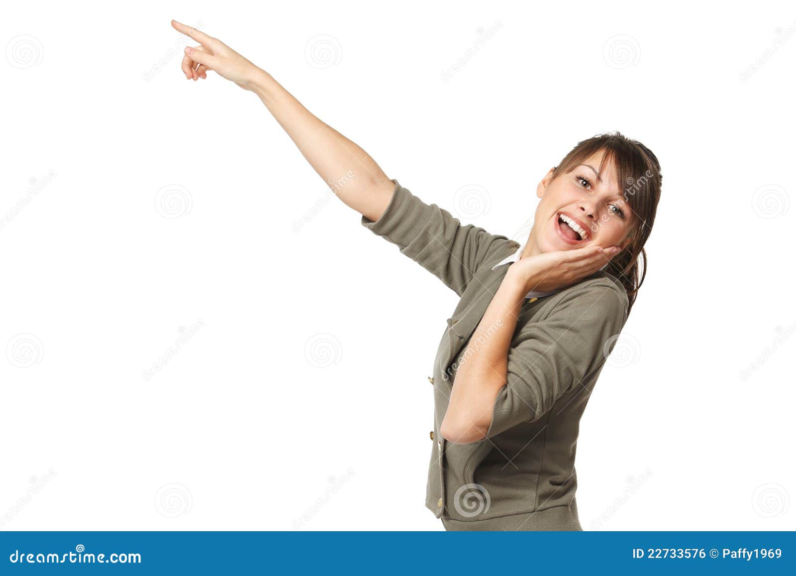 Girl Pointing at Copy Space Stock Photo - Image of expression, female ...