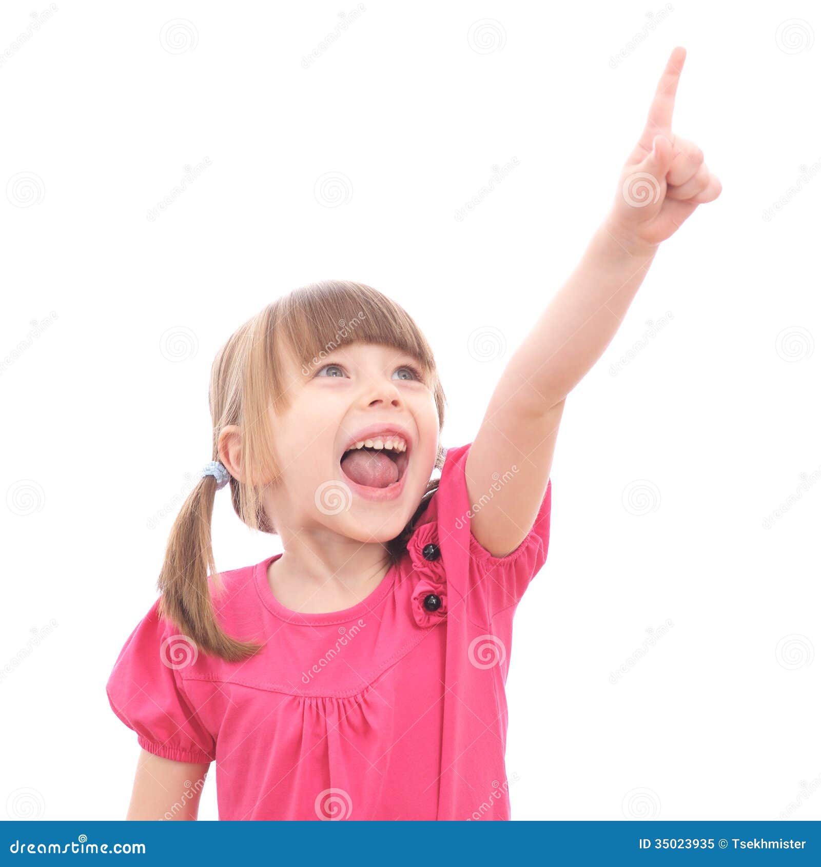 Girl pointing stock image. Image of smiling, childhood - 35023935