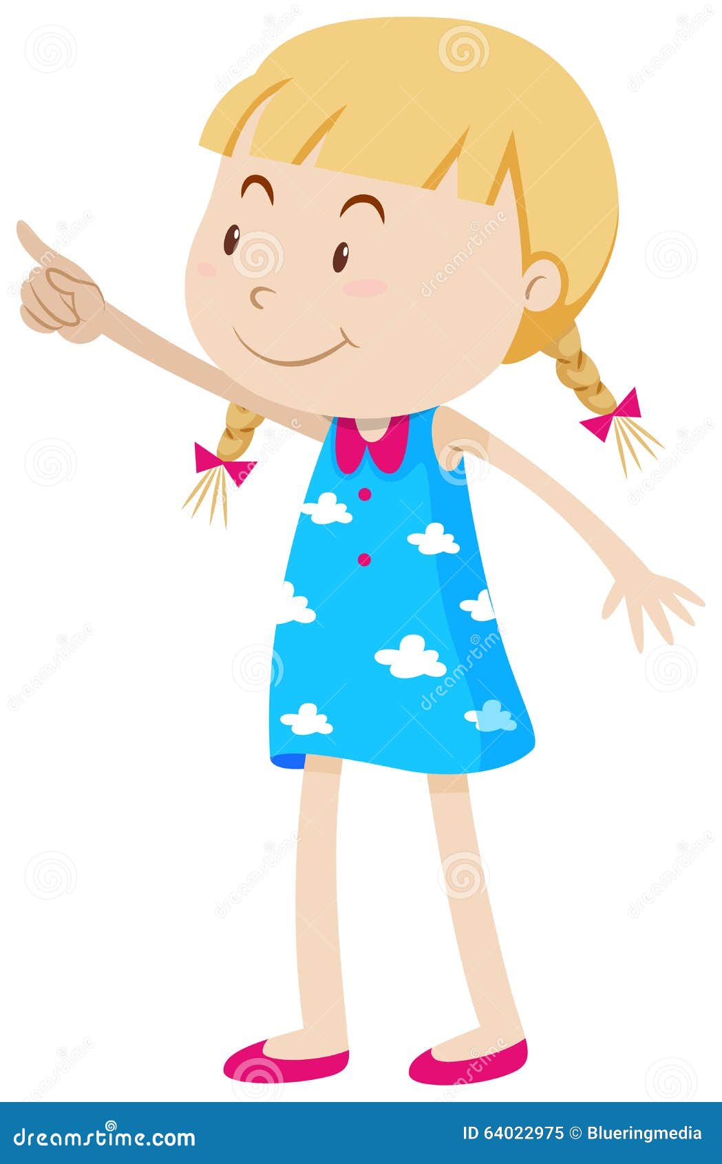 Girl Pointing At Something. Avatar, Vector. | CartoonDealer.com #87423644