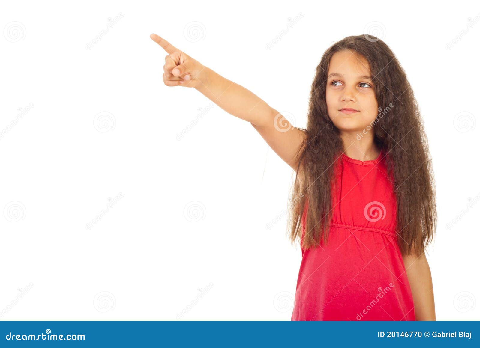 Girl pointing somewhere stock photo. Image of cute, caucasian - 20146770