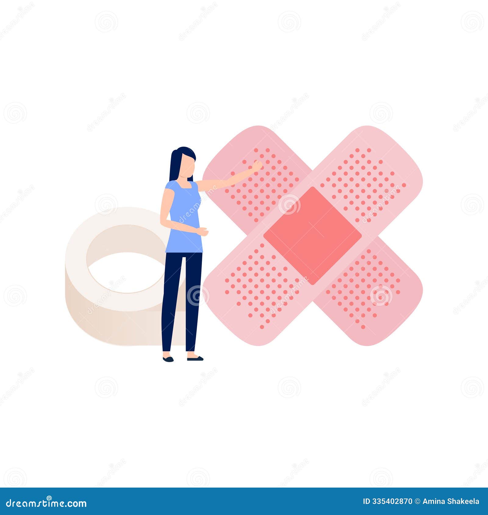 Cat Pointing To A Plaster And Crying Drawing Stock Photo ...