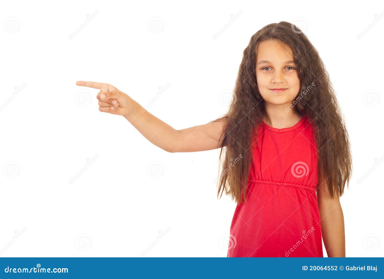 Girl pointing to a side stock photo. Image of happy, beautiful - 20064552