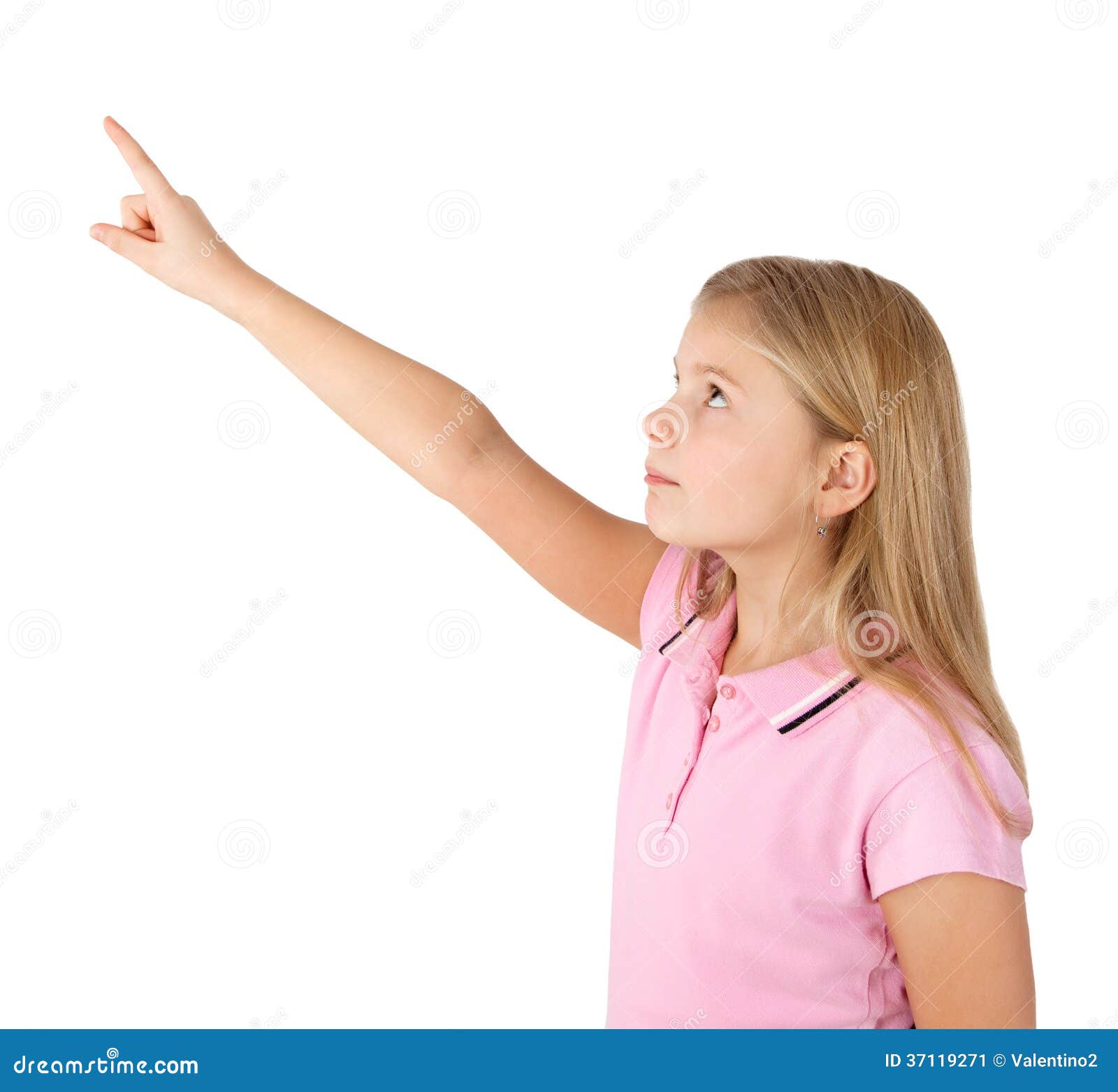 Girl pointing up stock image. Image of pointing, point - 37119271