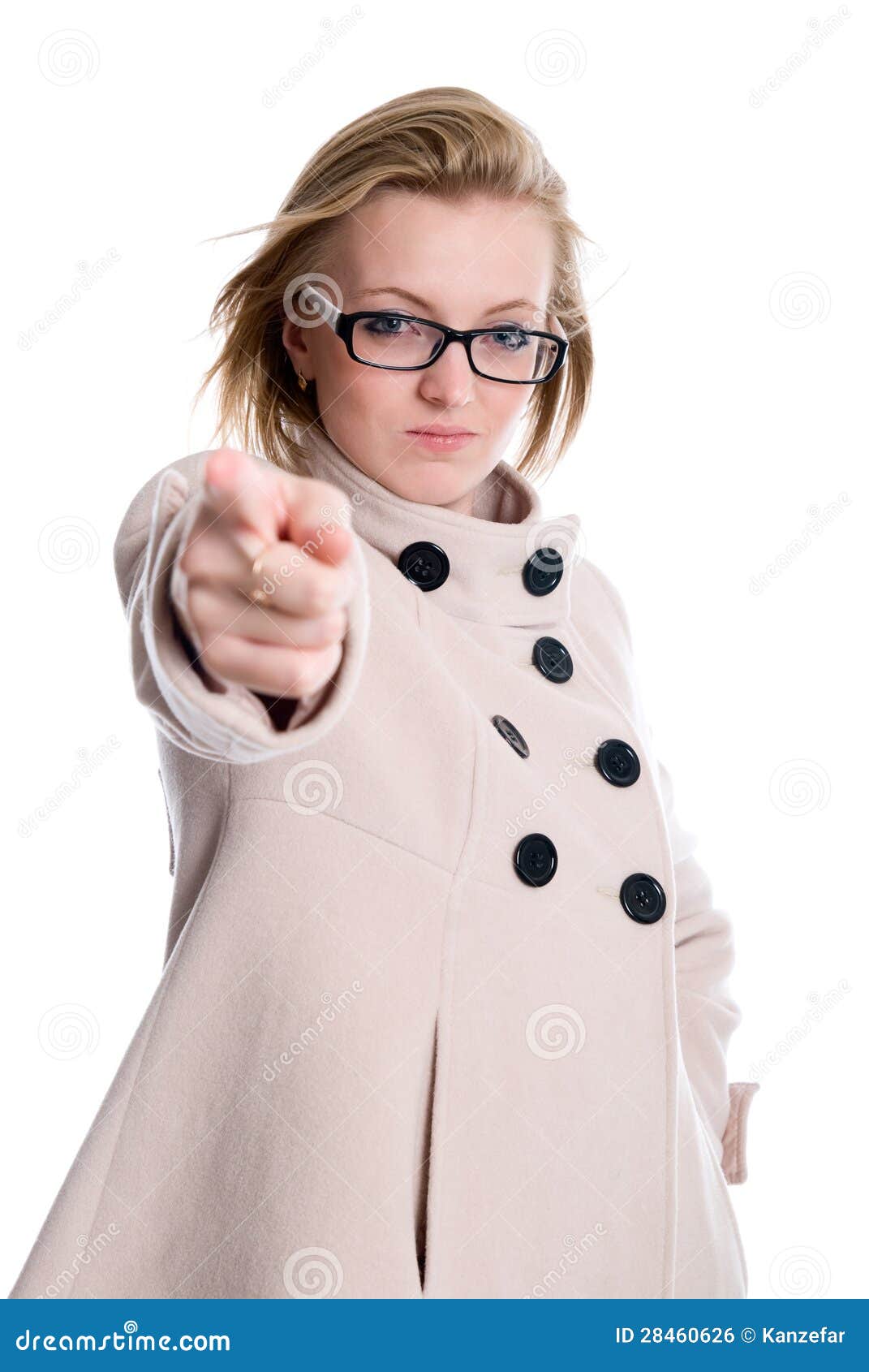 The Girl Points a Finger Directly Stock Photo - Image of friendly ...