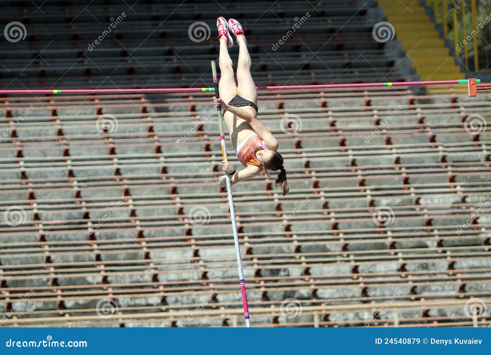 Girl on the Pole Vault Competition Editorial Stock Image - Image of ...