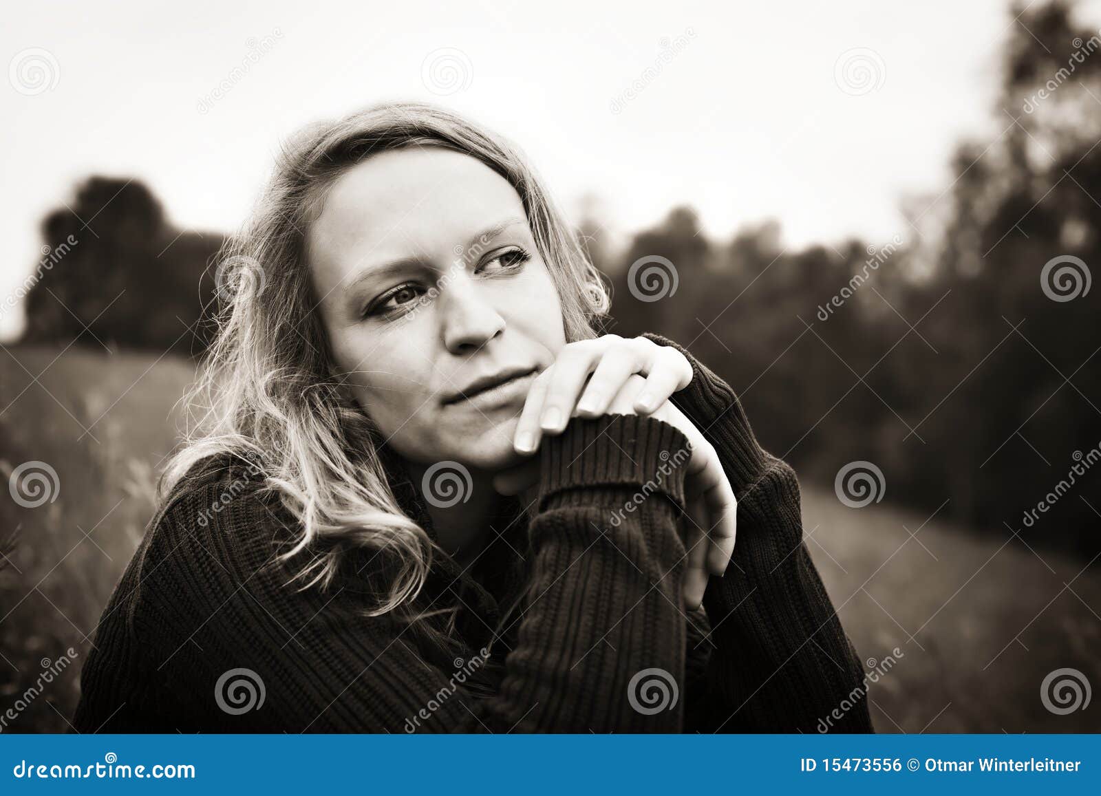 Girl Pondering Over Something Stock Photo - Image of meditating ...